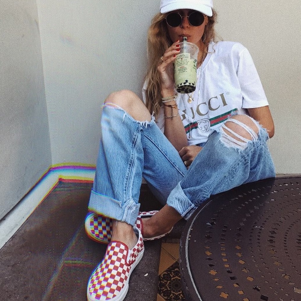 Vans Red Checkered Slip On Sneakers Trainers Shoes Si… - Gem